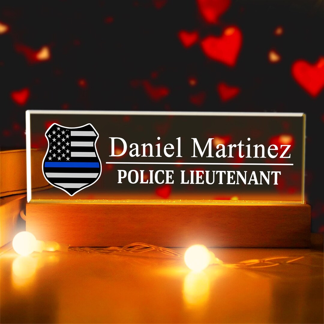 Personalized Police Lieutenant (custom Levels) LED Night Light, Custom ...