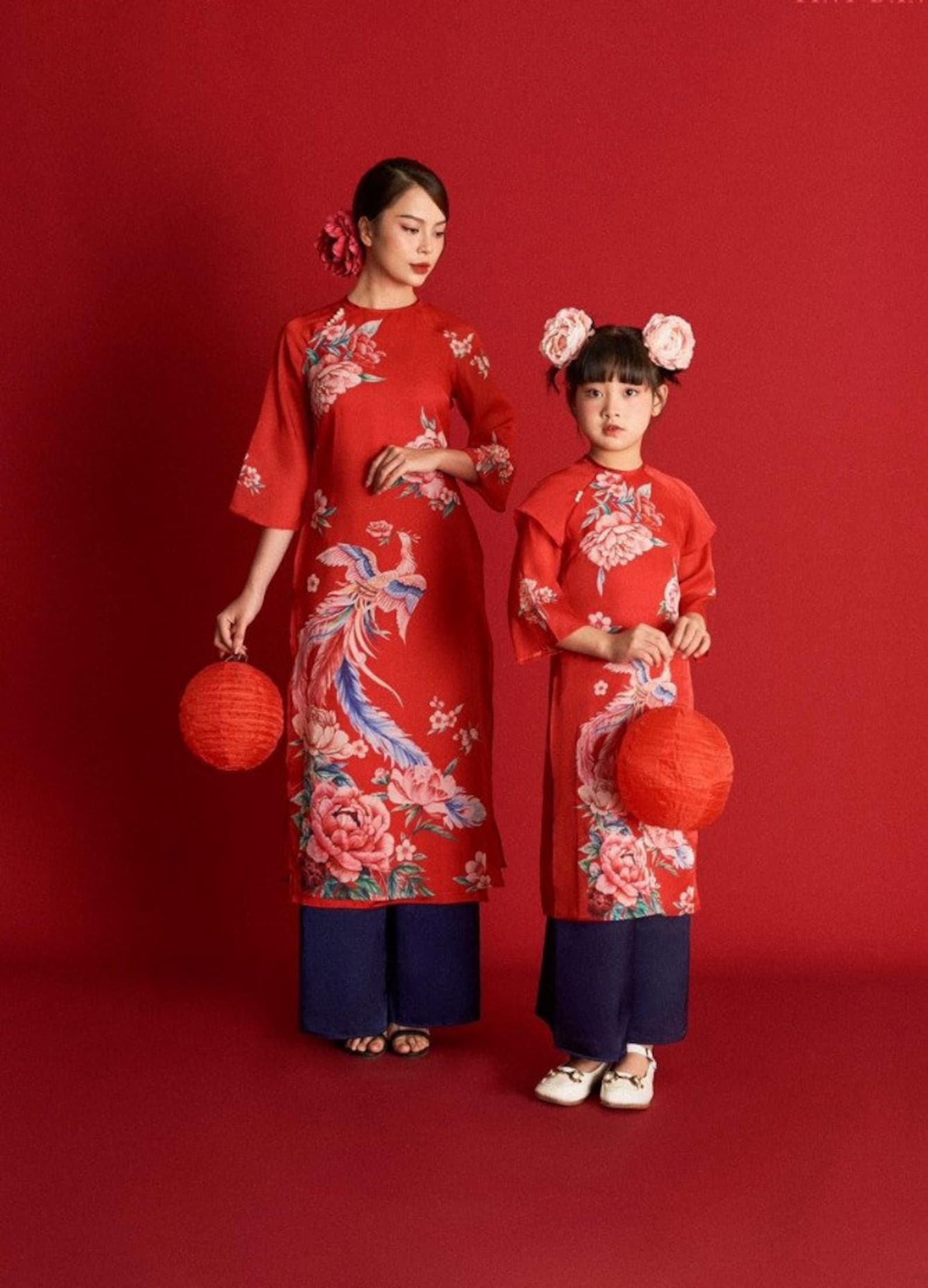 Pre-made Ao Dai Viet Nam Áo Dài Cách Tân Gia đình Áo Dài Cách Tân Gia ...