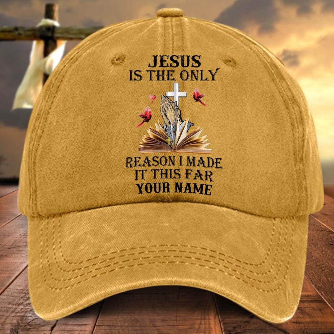 Custom Jesus Faith Cap, Bible Verse Washed Denim Hat, Personalized ...
