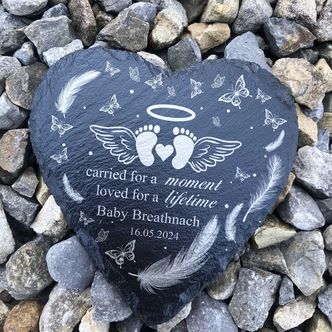 Custom Baby Memorial Stone for Indoor, Outdoor, Angel Baby Memorial ...