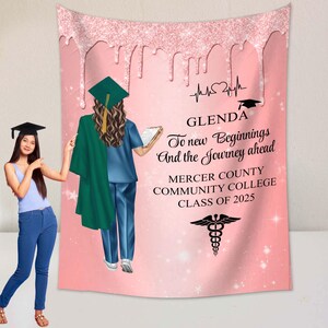 Personalized Congrats Nurse Graduation Party Backdrop, RN Graduation ...