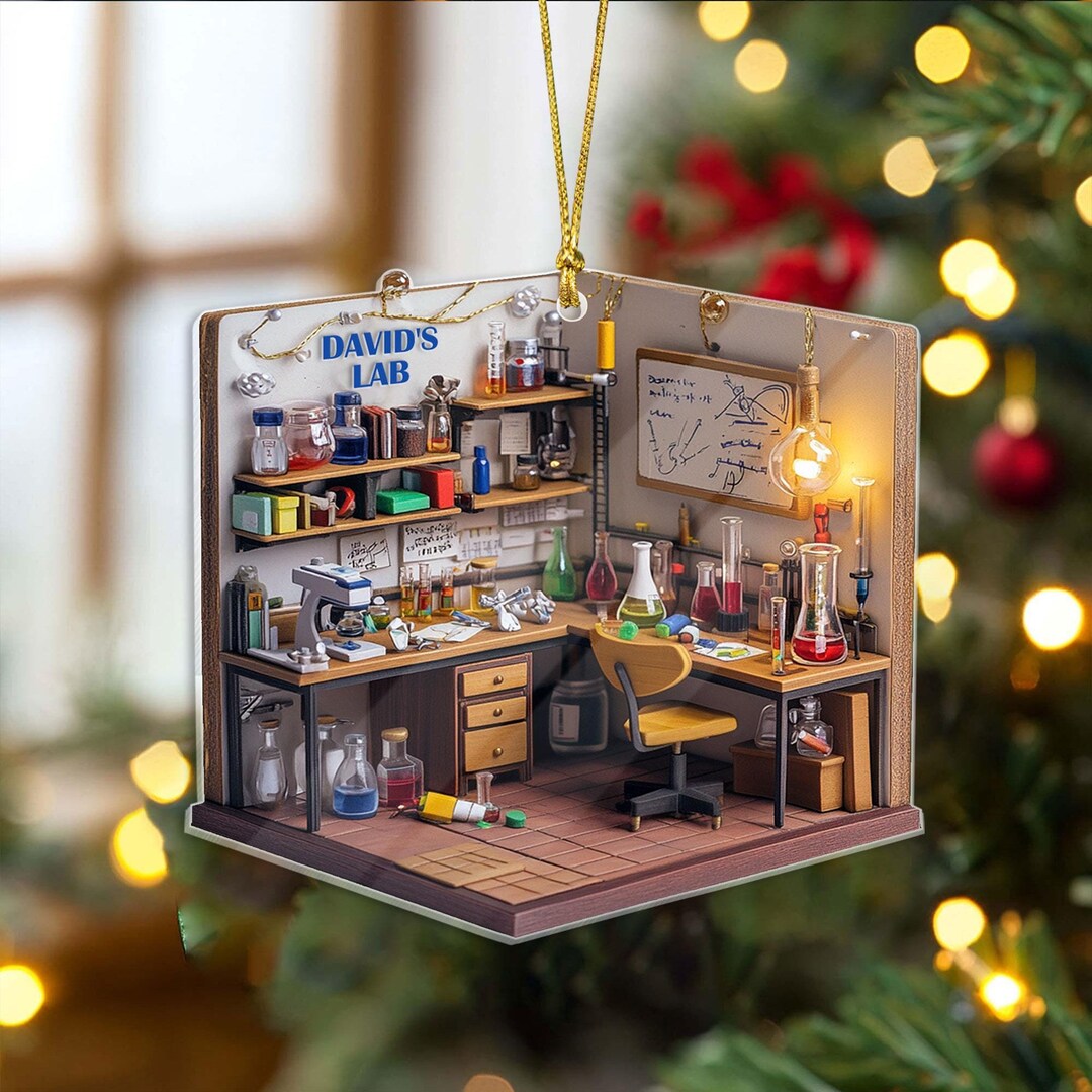 Custom Dreamy Science Lab 2D Flat Acrylic Ornament, Science Ornament ...