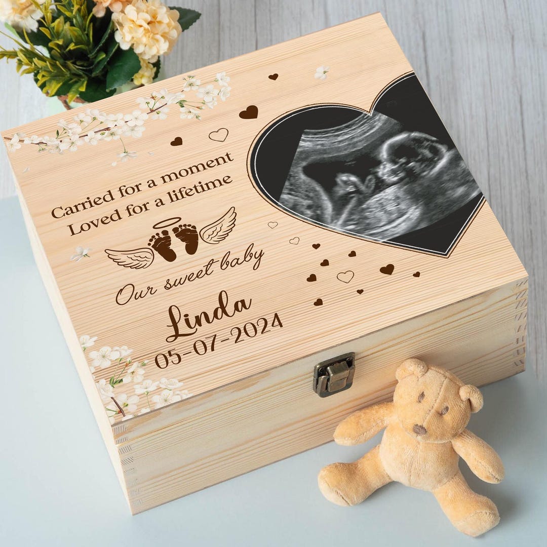 Custom Baby Memorial Keepsake Box, Baby Loss Wooden Keepsake Box ...
