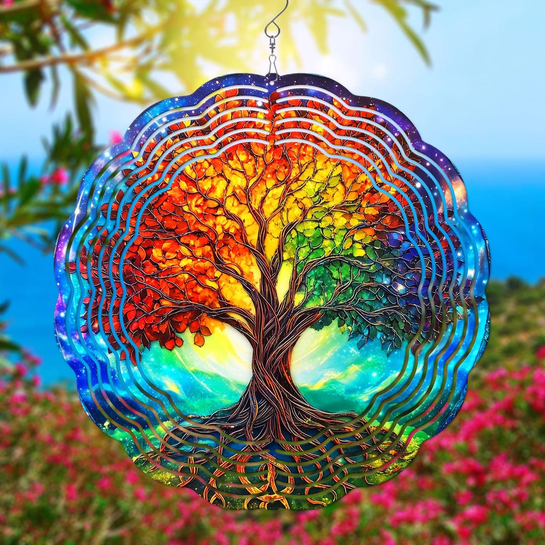 Tree of Life Hanging Wind Spinner Garden or Yard Decor, Nature-inspired ...