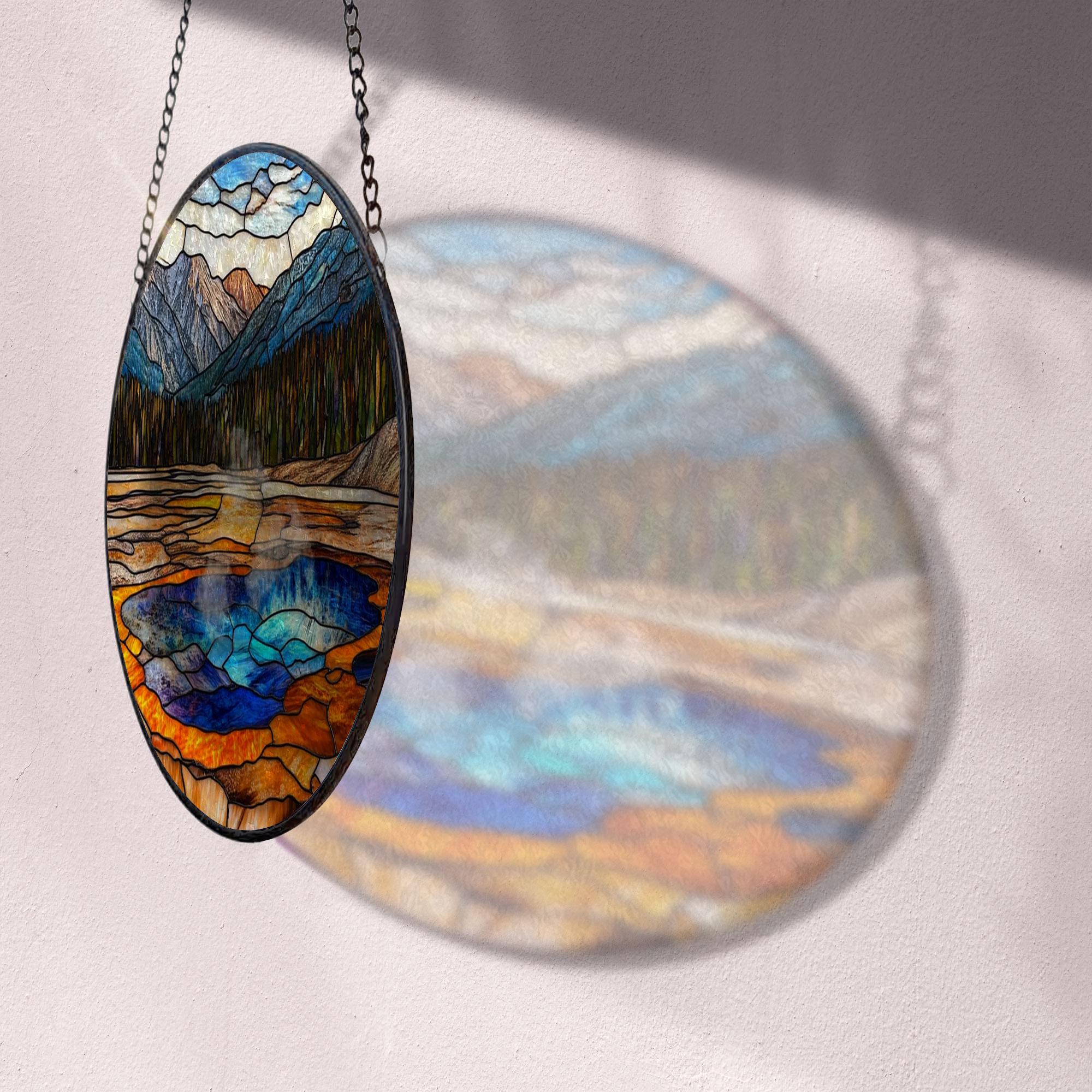Yellowstone National Park Faux Stain Glass Suncatcher, Yellowstone ...