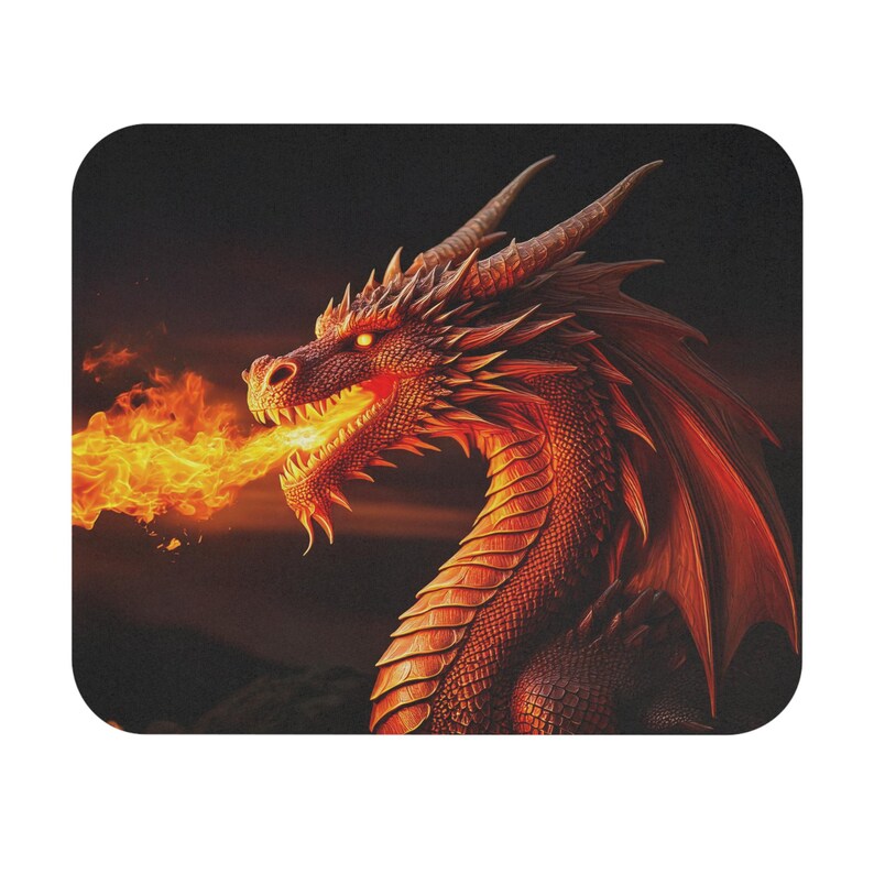 Dragon Mouse Pad, Mythical Creature Desk Mat, Fantasy Office Decor ...