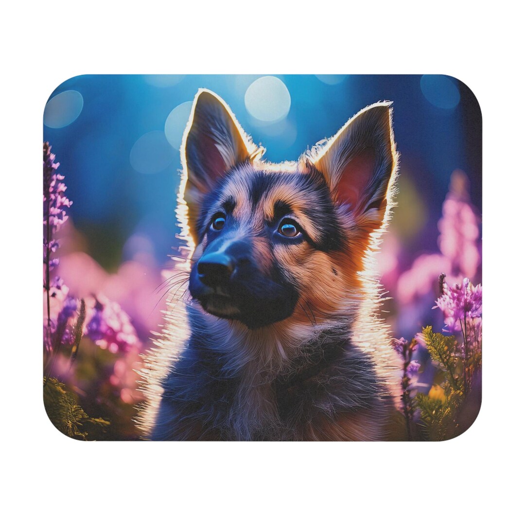 Cute German Shepherd Puppy Mouse Pad, Animal Lover Gift, Dog Mom Office ...