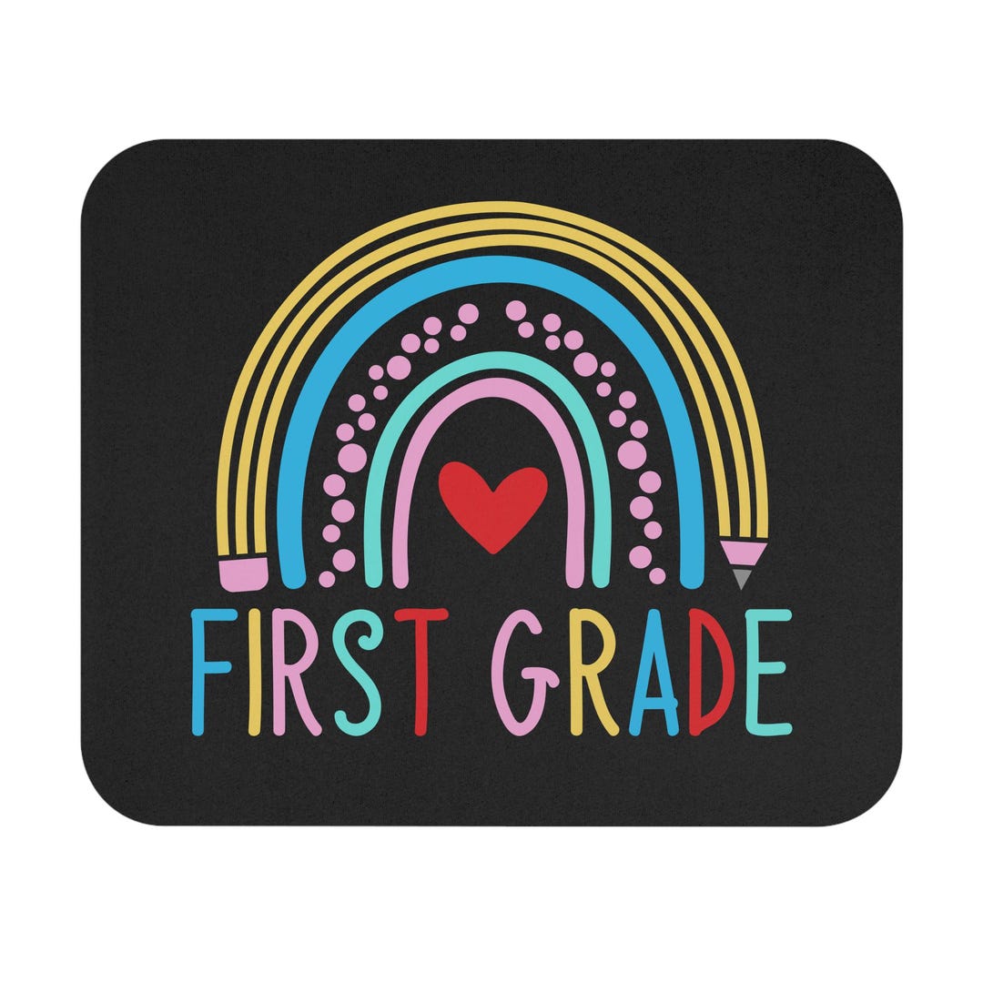 Rainbow First Grade Mouse Pad | Cute Teacher Gift | Kids Desk Accessory ...