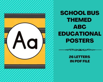 School Bus Alphabet - Etsy