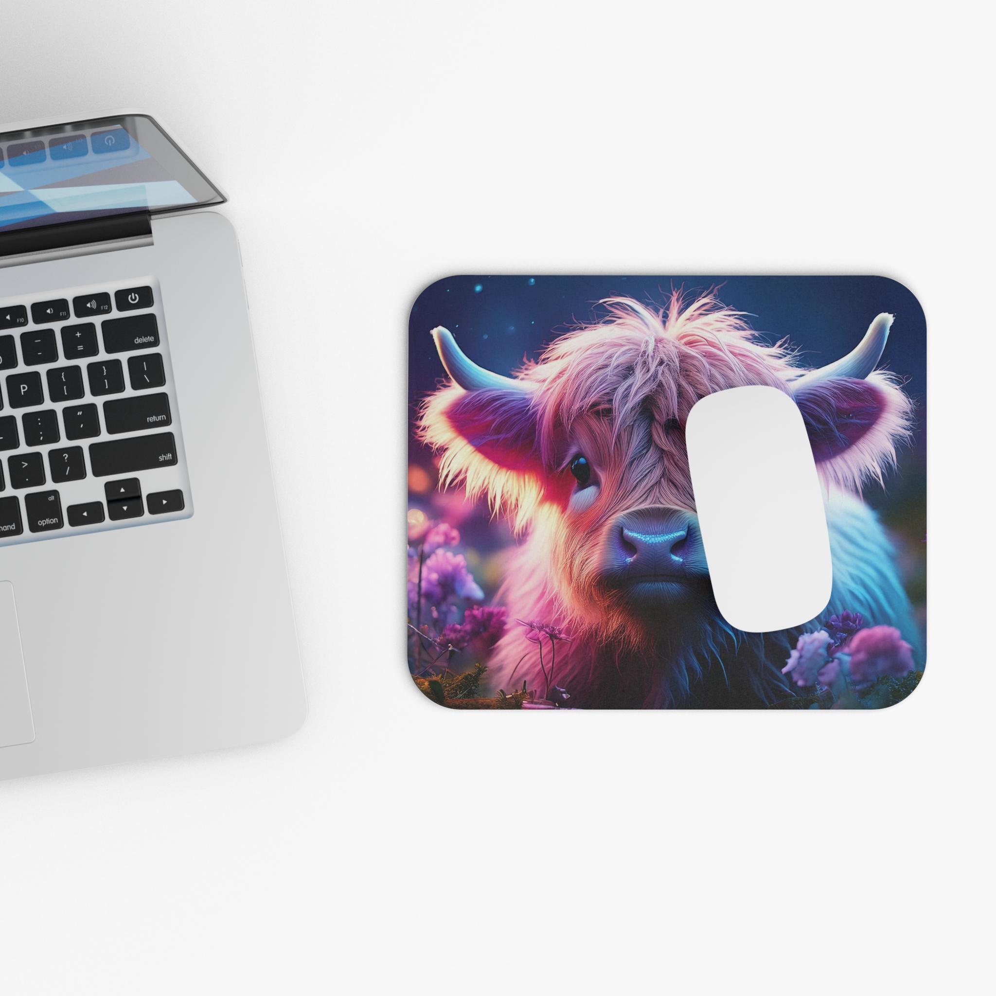 Baby Highland Cow Mouse Pad, Cute Desk Accessory, Animal Lover Gift ...