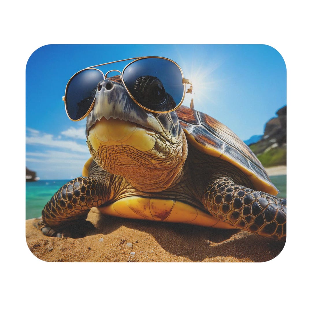 Beach Vibes Mouse Pad - Sea Turtle Design, Coastal Office Decor, Unique ...
