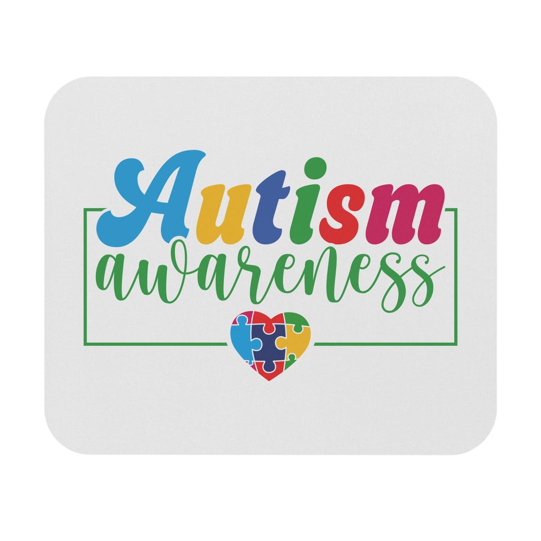 Autism Awareness Mouse Pad | Puzzle Heart Design, Office Decor, Gift ...