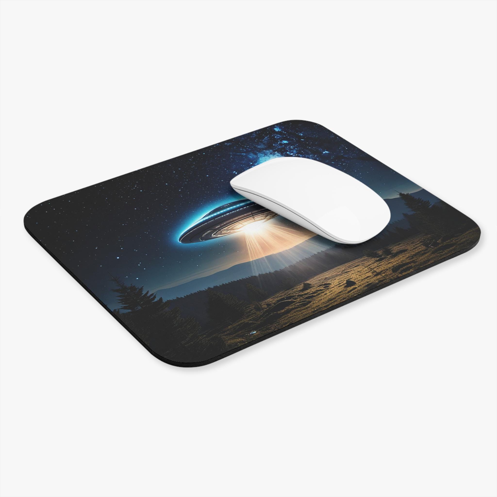 Rectangle Mouse Pad, Blue UFO Design - Spacious Desk Mat for Gamers and ...