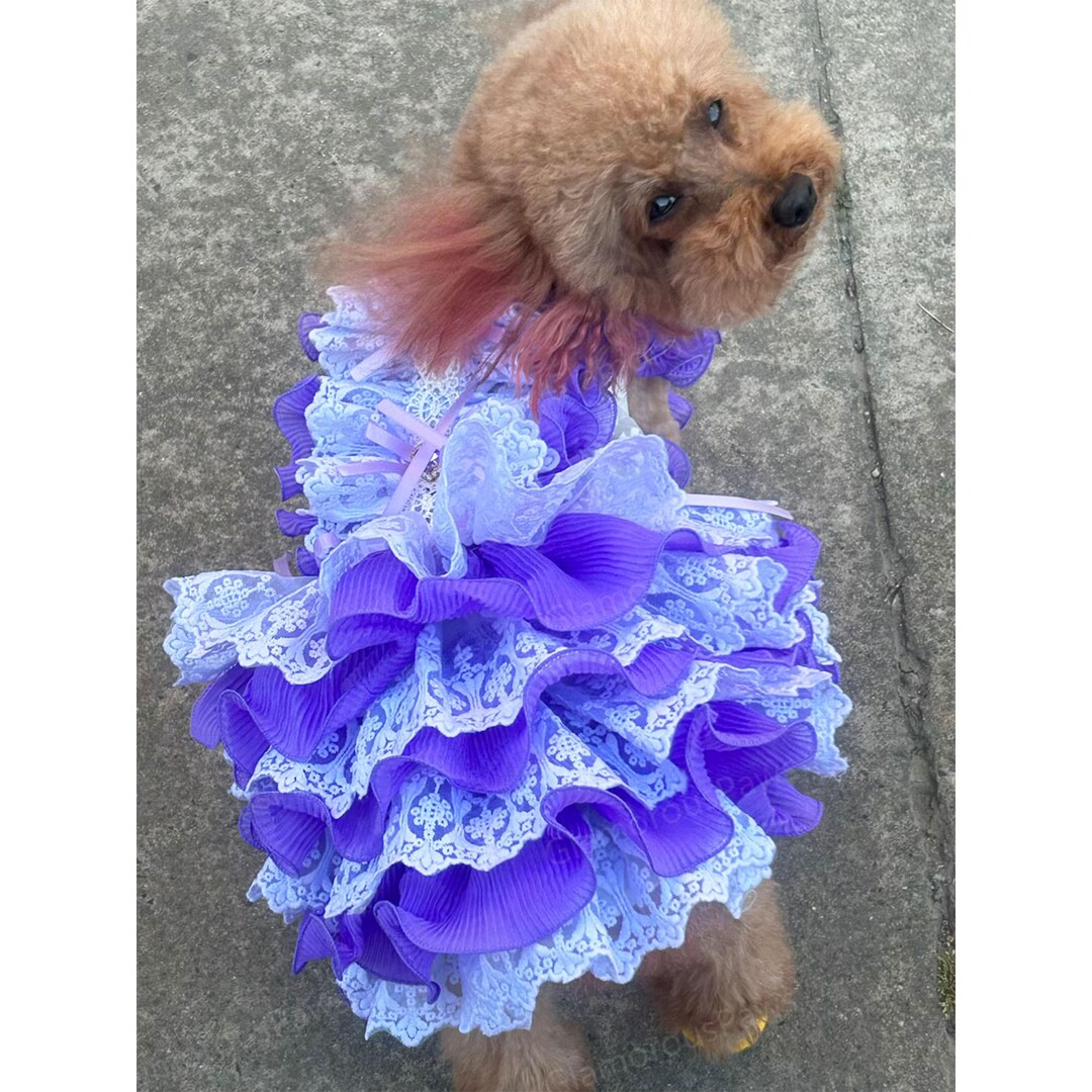 Customizable Dog Wedding Dress, Lilac Tulle Fancy Dress for Large Dogs ...