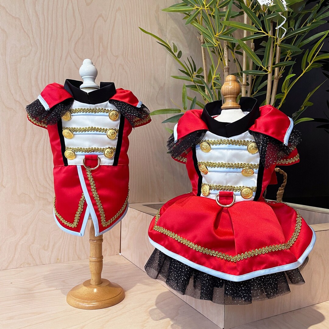 Wedding Dog Dress Couple Costume, Red Royal Court Princess Prince ...