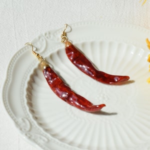 Handmade Chilli Real Pressed Pepper Earrings Dried Chilli - Etsy