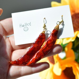 Handmade Chilli Real Pressed Pepper Earrings Dried Chilli - Etsy