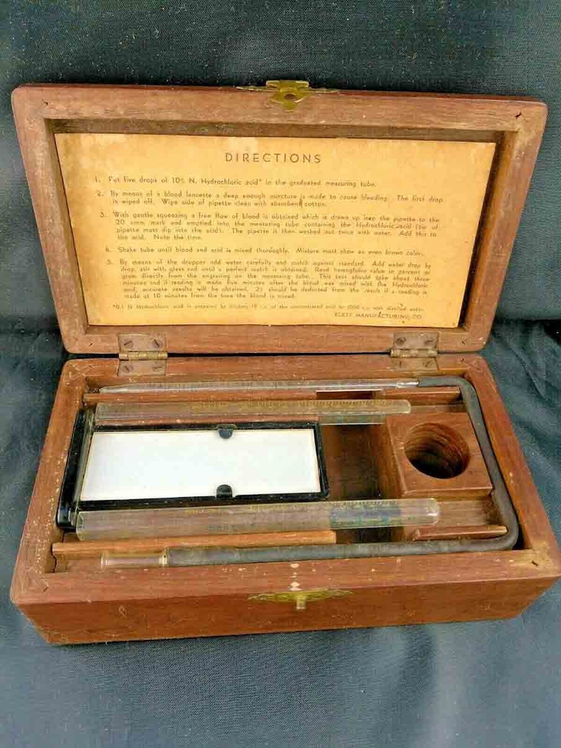 Antique Vintage Wood Box With Scientific Laboratorium Tools Instruments ...