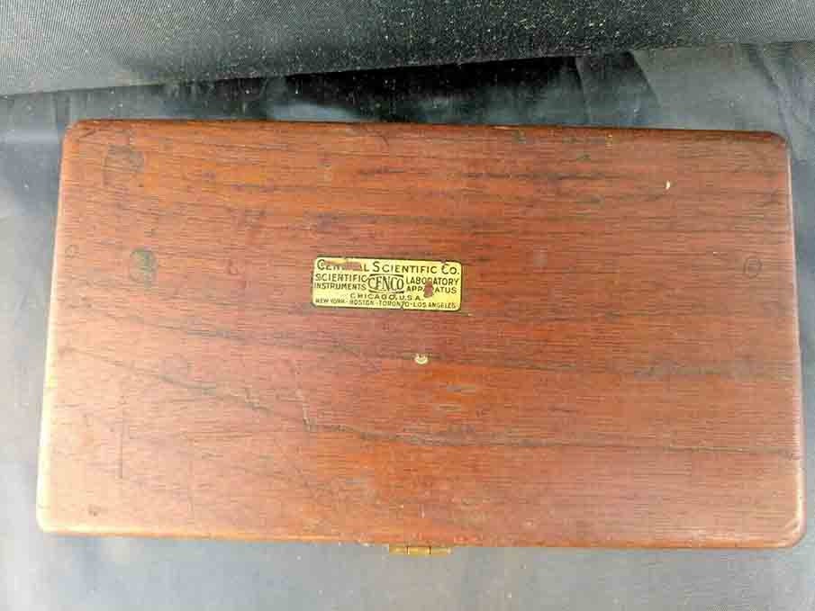 Antique Vintage Wood Box With Scientific Laboratorium Tools Instruments ...