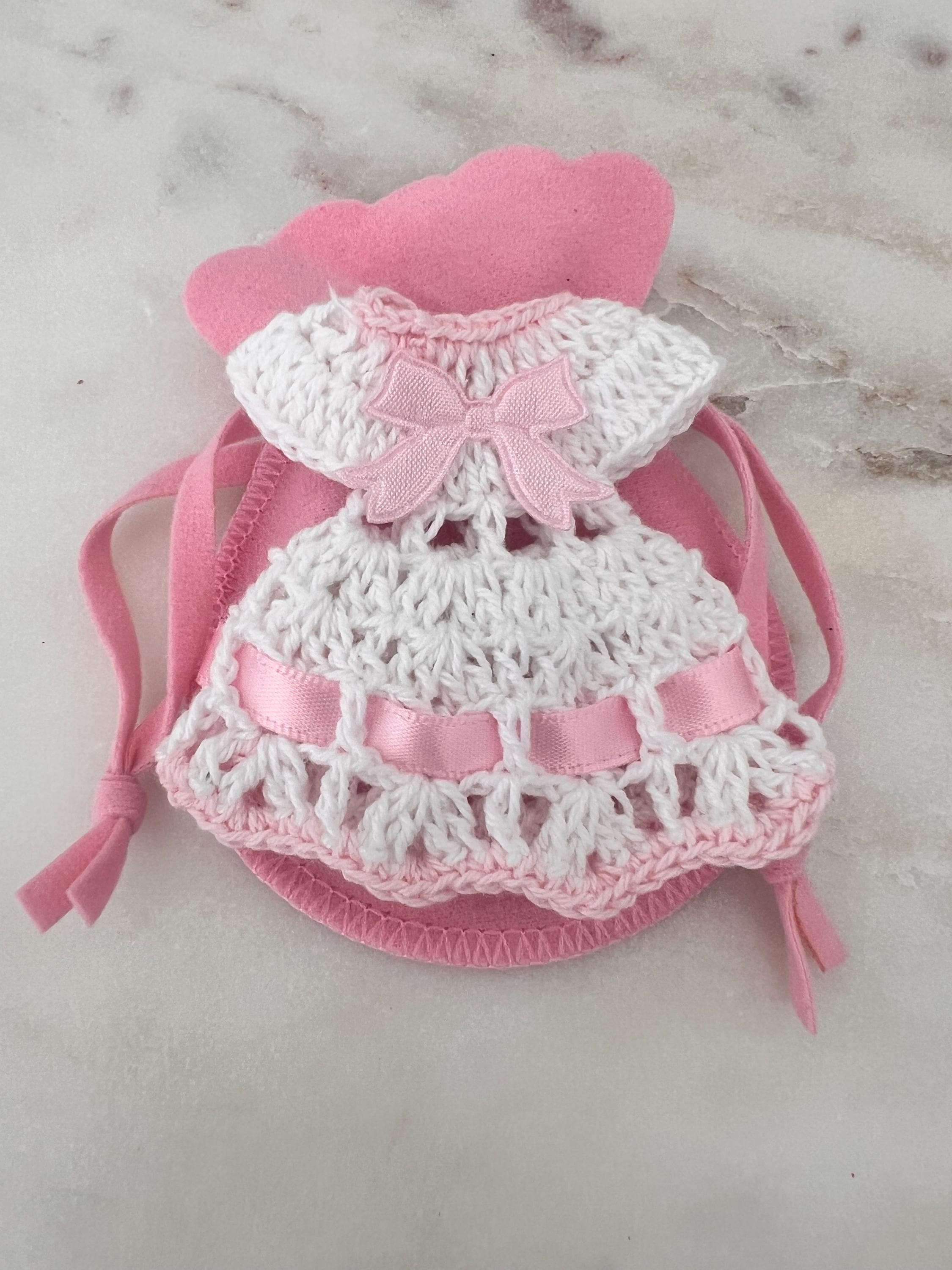 Pink Mini Dress Baby Shower Favor Pouches| Set of 5 Baby Shower Pouches ...