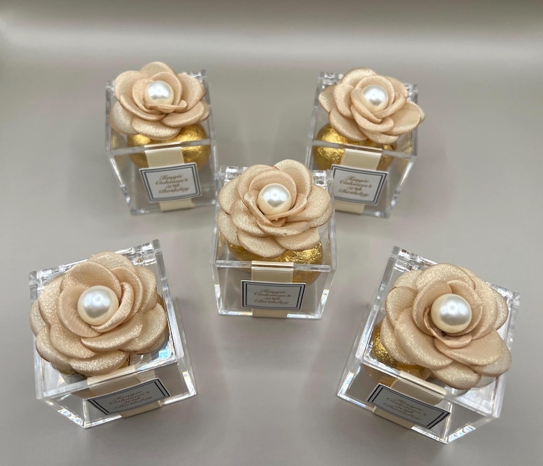 Bridal Shower Pearl and Prosecco Favor Boxes|set of 5 |engagement Favor ...