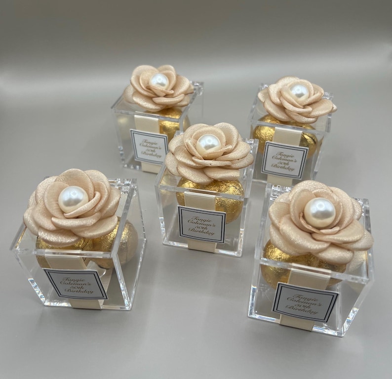 Bridal Shower Pearl and Prosecco Favor Boxes|set of 5 |engagement Favor ...
