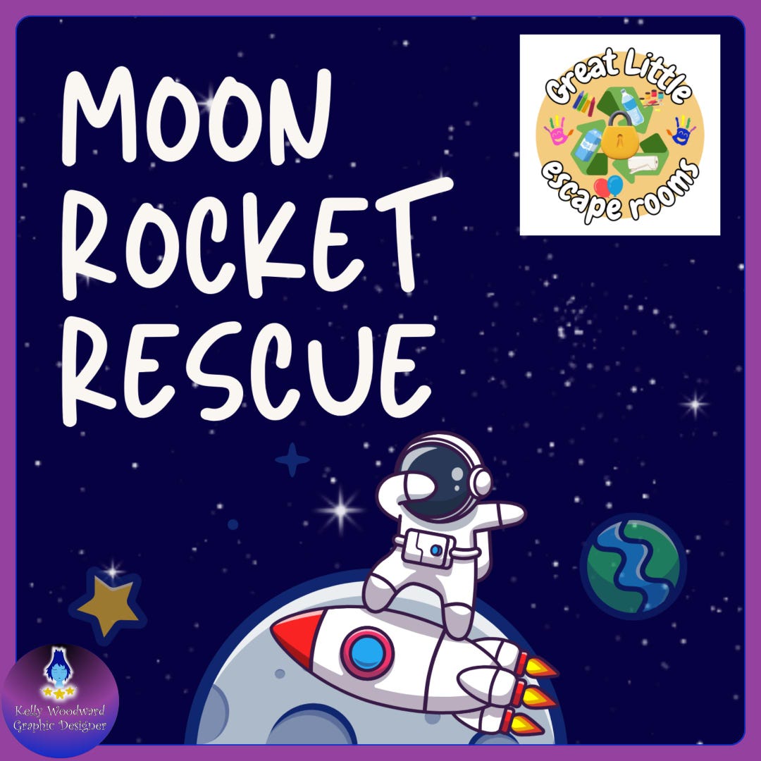 Printable Escape Room for Kids PDF, Moon Rocket Rescue Space Theme ...