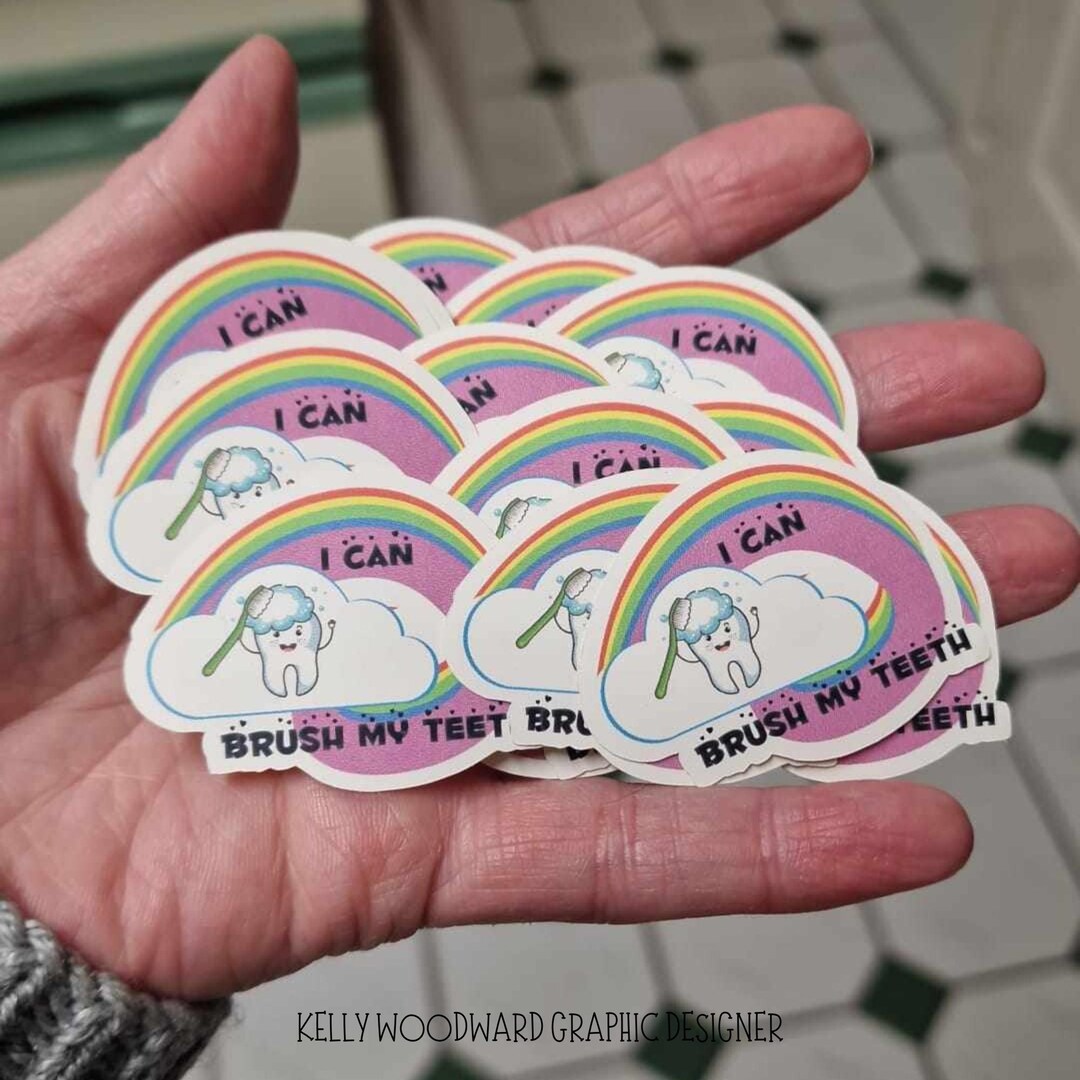 Brush Teeth Sticker, I Can Brush My Teeth Sticker, I Can Ride My Bike ...