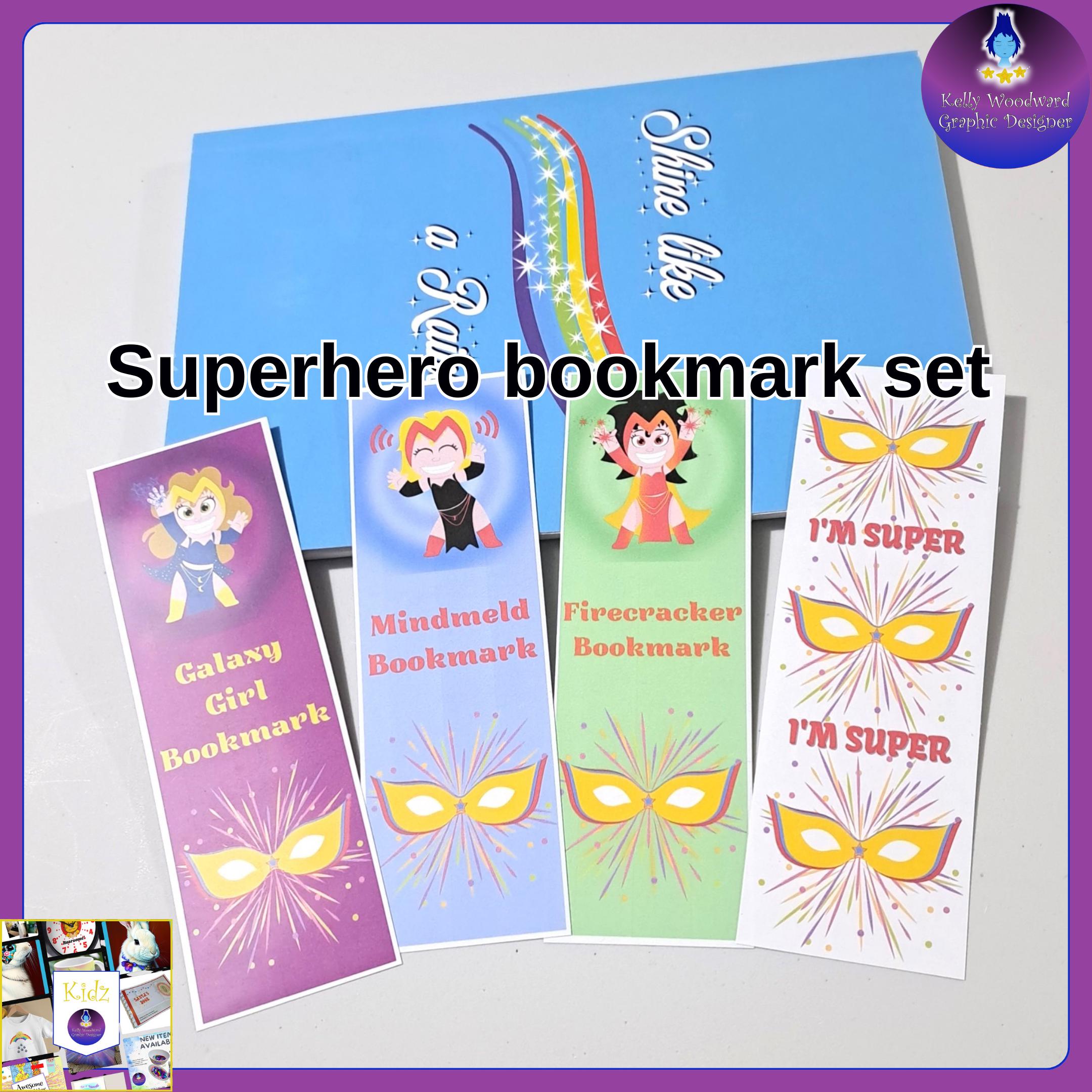 Printable Superhero Bookmarks for Kids: Galaxy Girl, Mindmeld ...