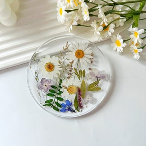 Wildflowers Flowers Coasters,resin Pressed Dried Flowers Outdoor ...