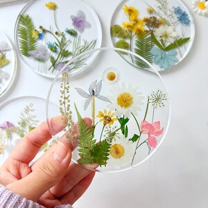 Wildflowers Flowers Coasters,resin Pressed Dried Flowers Outdoor ...