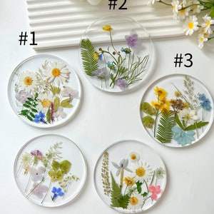 Wildflowers Flowers Coasters,resin Pressed Dried Flowers Outdoor ...