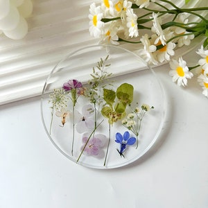 Wildflowers Flowers Coasters,resin Pressed Dried Flowers Outdoor ...