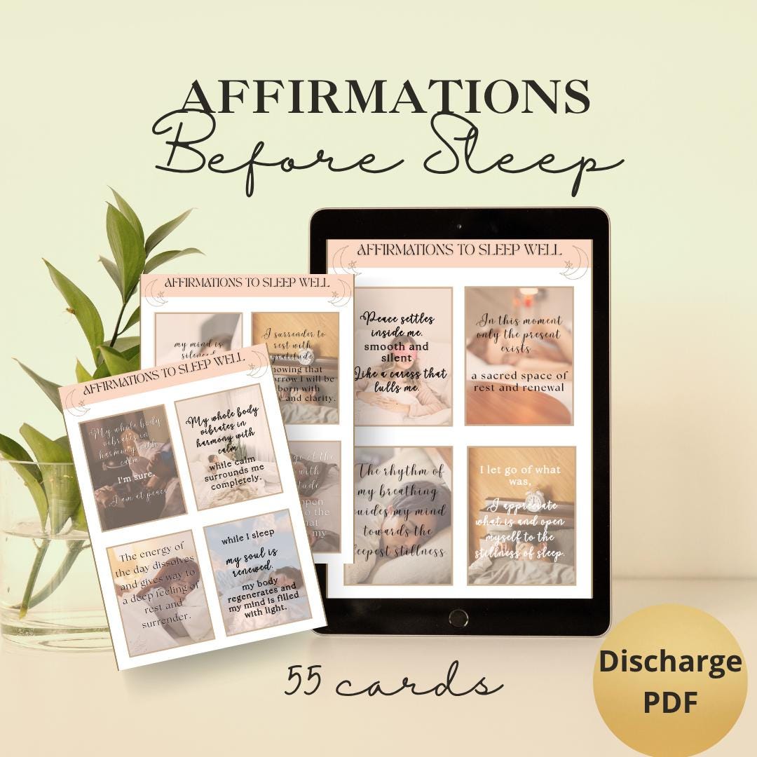 Affirmations Cards for Sleeping/night Routine/affirmations Before Bed ...