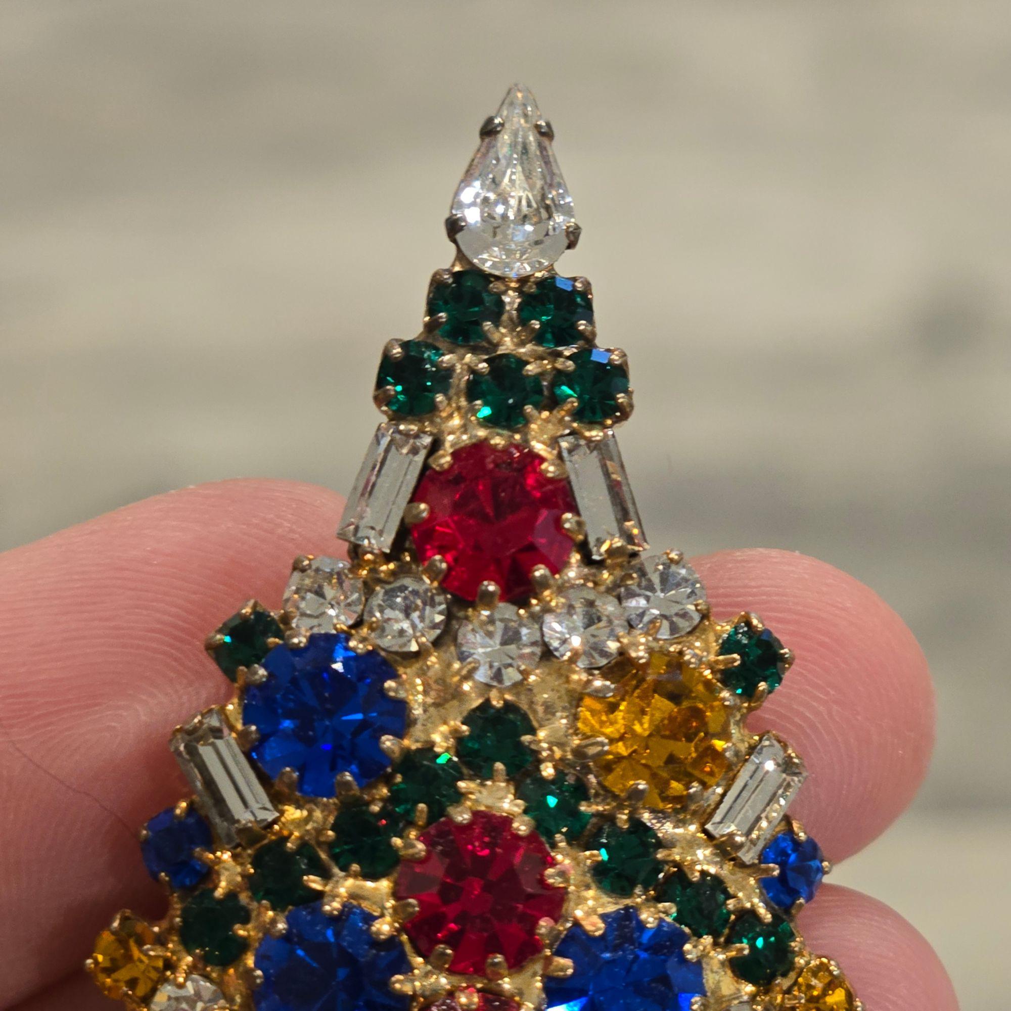 Vintage Eisenberg Ice Brilliant Christmas Tree Brooch Pin Collectors ...