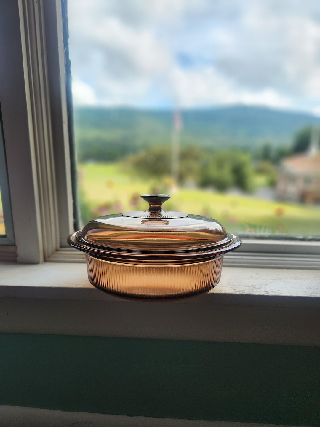 Vintage Corning Vision Ware by Pyrex Amber Colored 1. 5 Quart With Lid ...