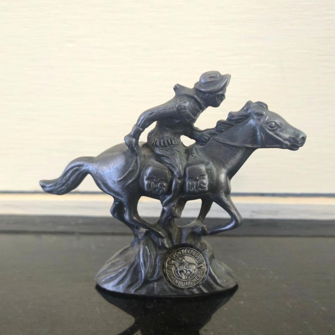 Vintage Pewter Pony Express Collector Figurine Gothenburg Nebraska US ...