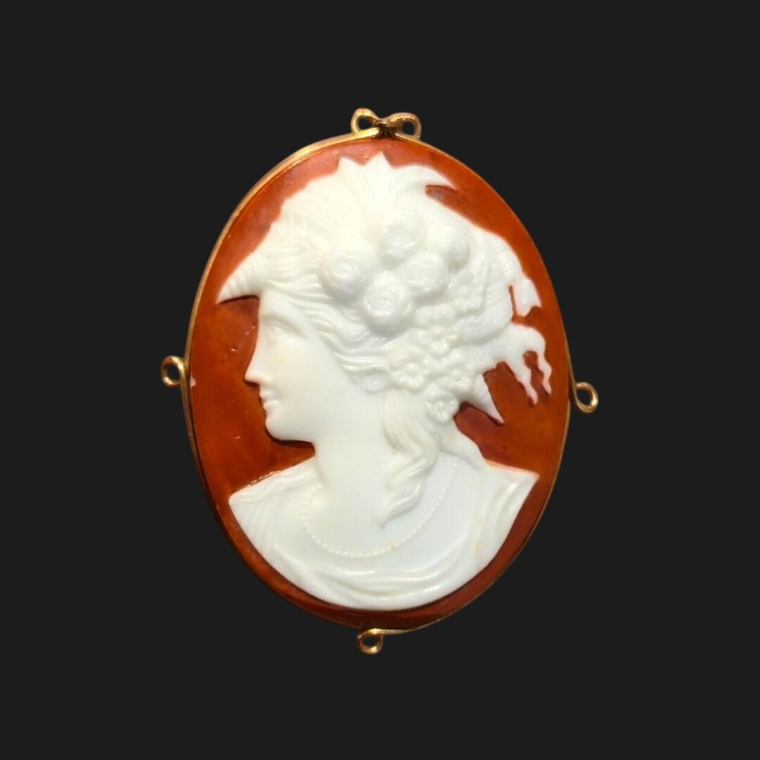 Antique Hand-carved Glass Cameo Relief Victorian Pendant Vintage ...