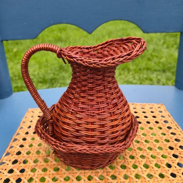 Wicker Pitcher - Etsy