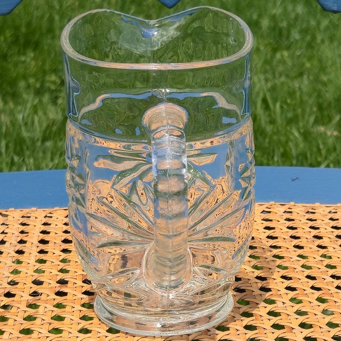 Vintage "star of David" Early American Pressed Glass Small Juice ...