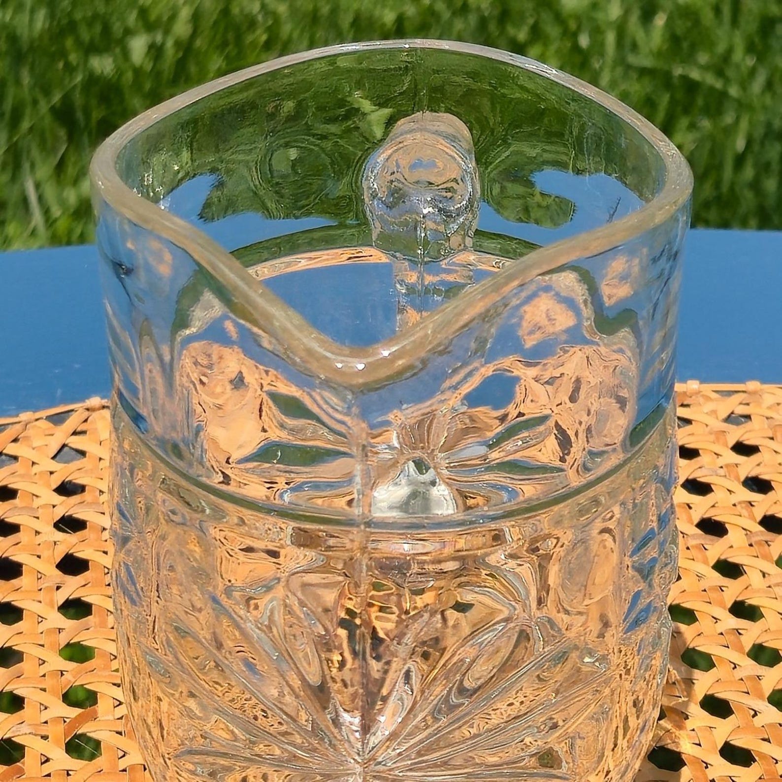 Vintage "star of David" Early American Pressed Glass Small Juice ...