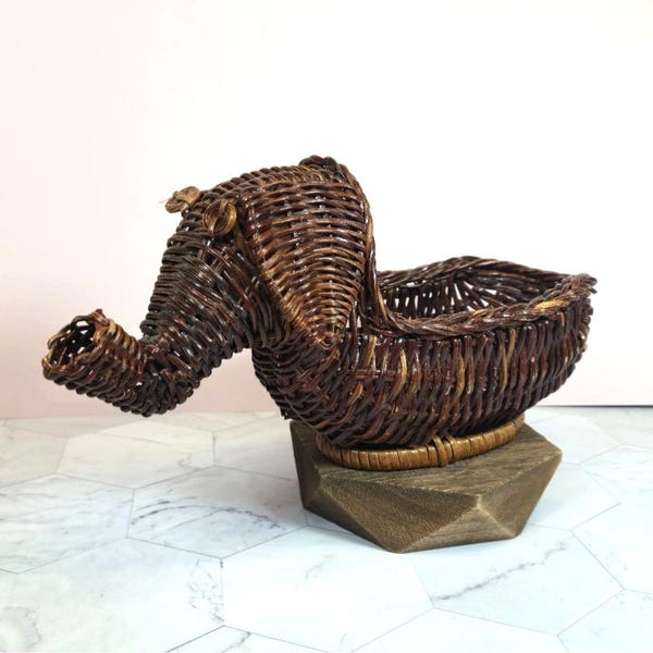 Wicker Elephant - Etsy