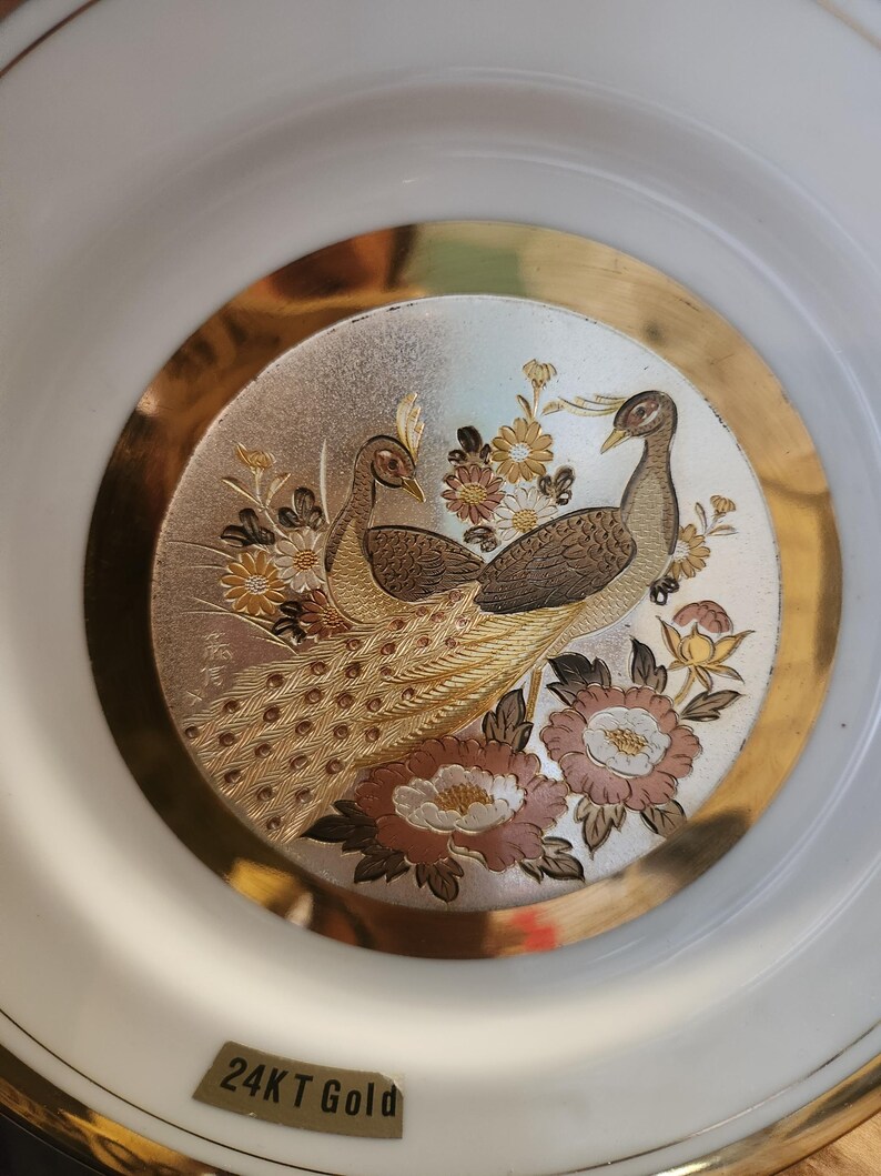 1950s Chokin Art From Japan Plate, Gold, Gilded, 24kt Gold, Vintage ...