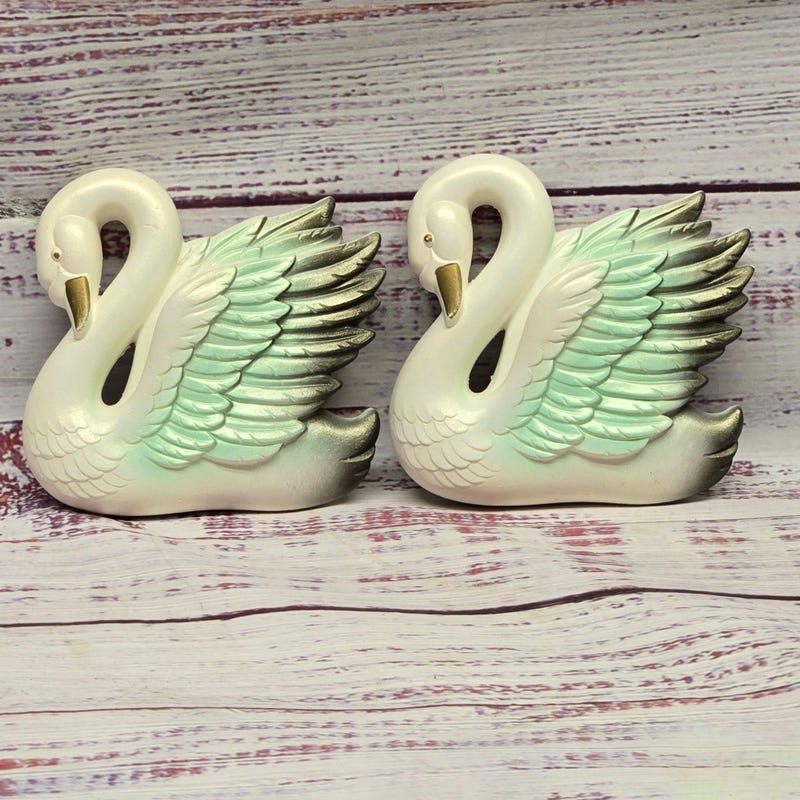 Swan Wall Decor Chalkware - Etsy