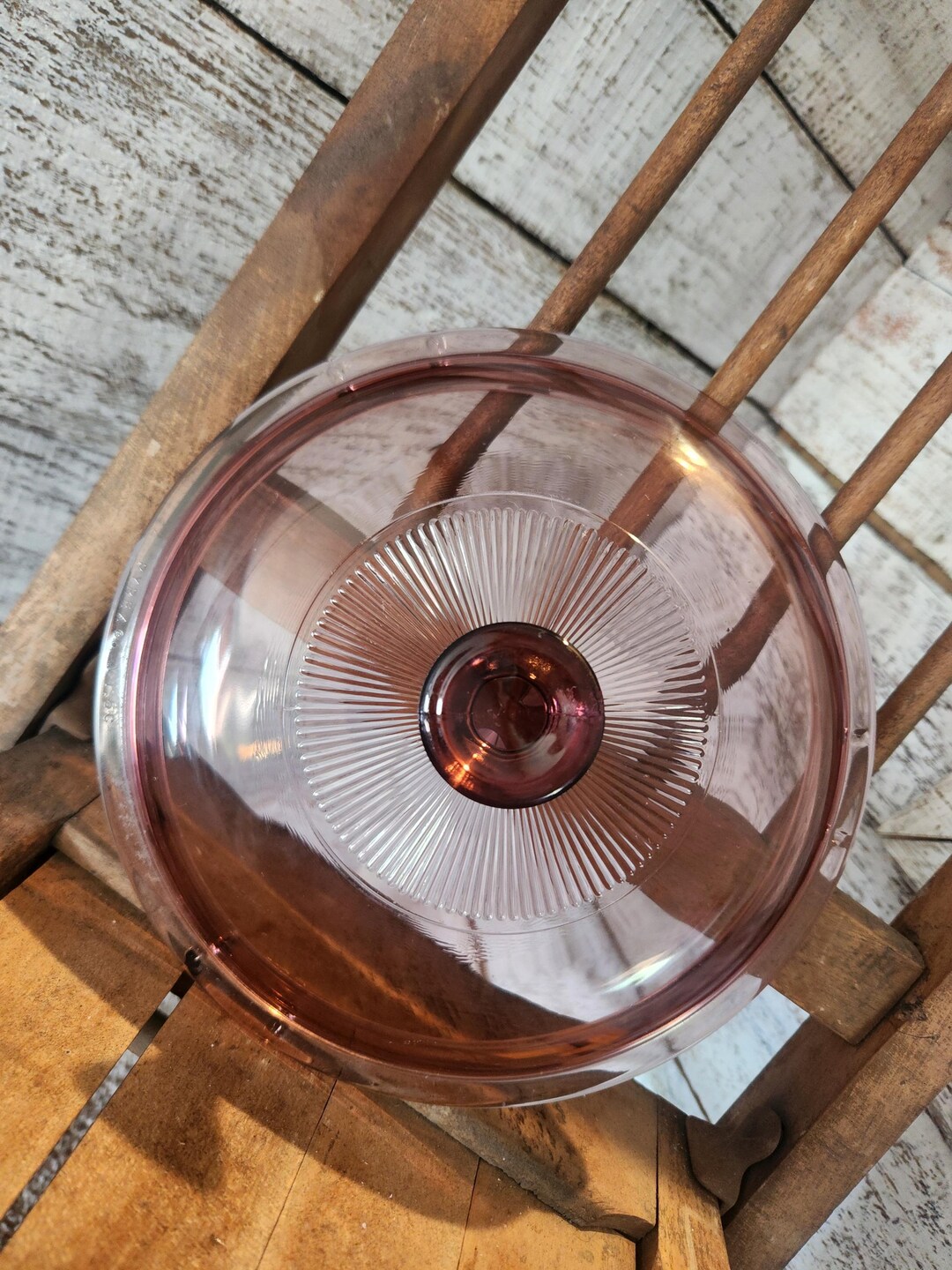 Pyrex Cranberry Glass Round Lid 7.5 Inches Wide - Etsy