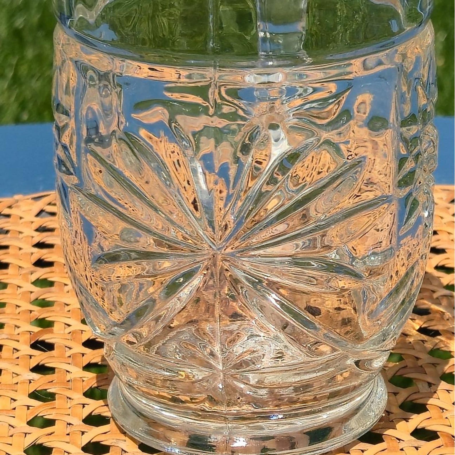 Vintage "star of David" Early American Pressed Glass Small Juice ...