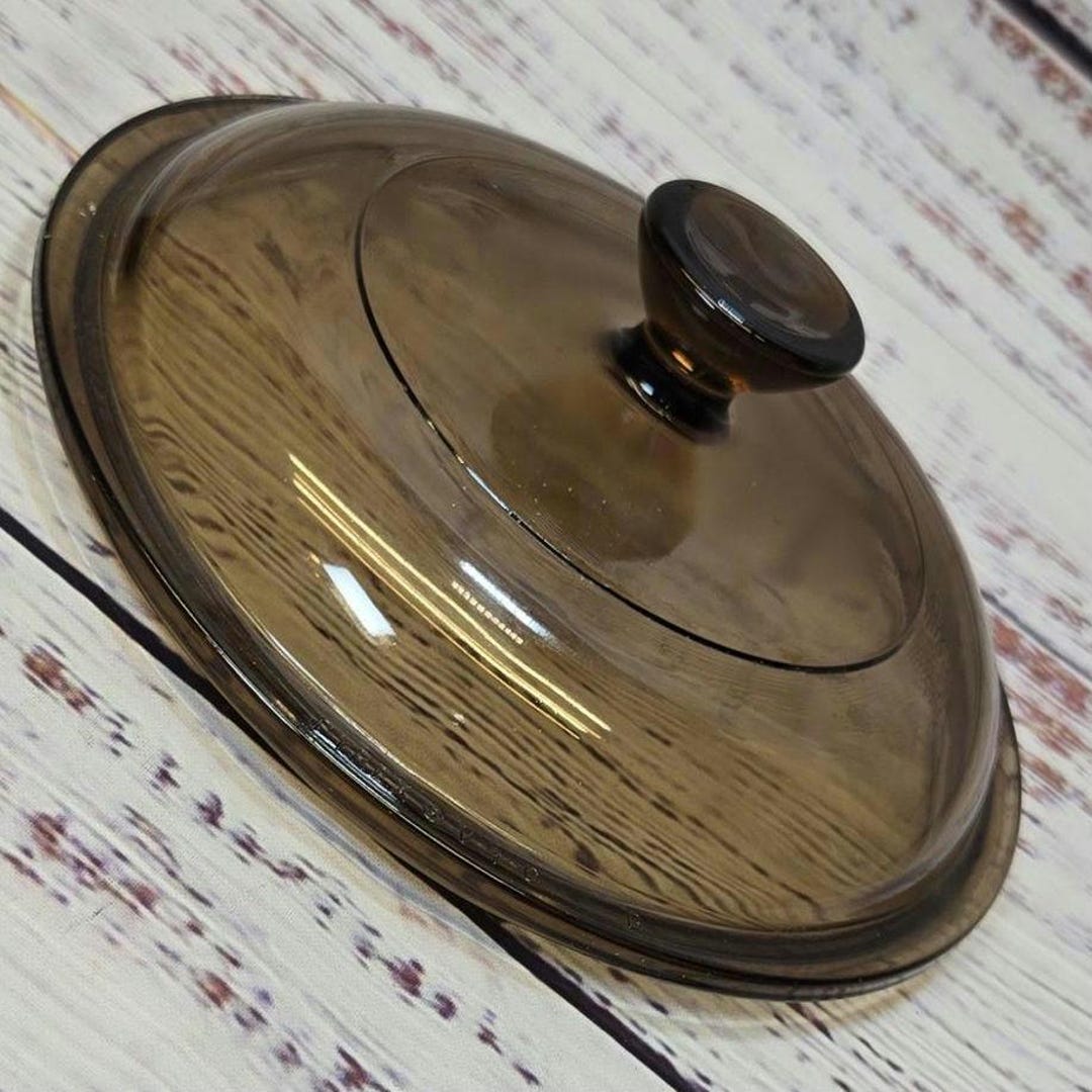 Pyrex Amber Lid, VTG, V1c 6-3/8", Pyrex Replacement Lid, Vision Ware ...