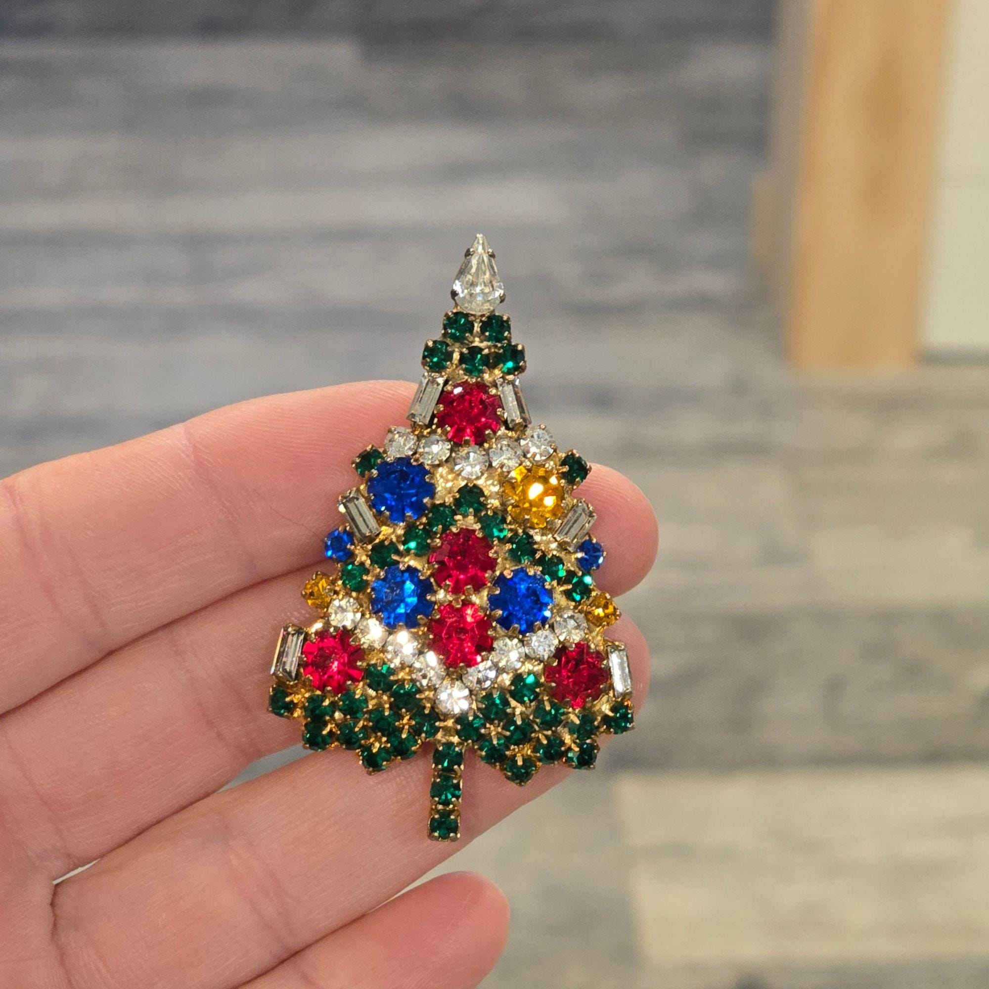 Vintage Eisenberg Ice Brilliant Christmas Tree Brooch Pin Collectors ...