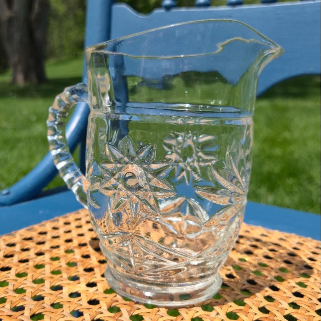 Vintage "star of David" Early American Pressed Glass Small Juice ...