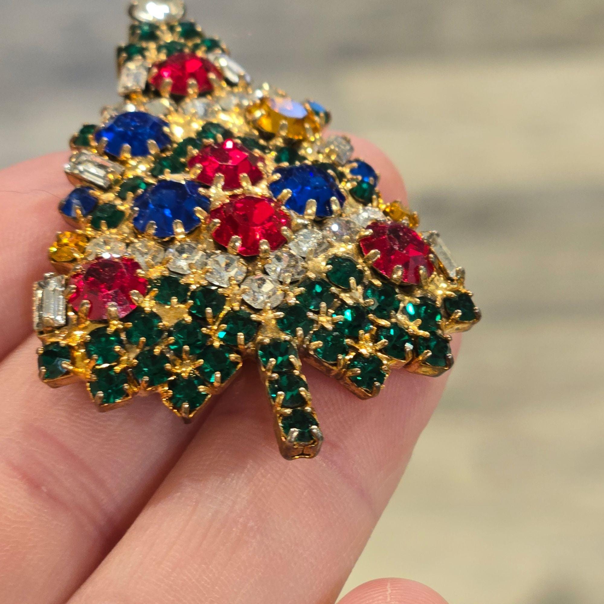 Vintage Eisenberg Ice Brilliant Christmas Tree Brooch Pin Collectors ...
